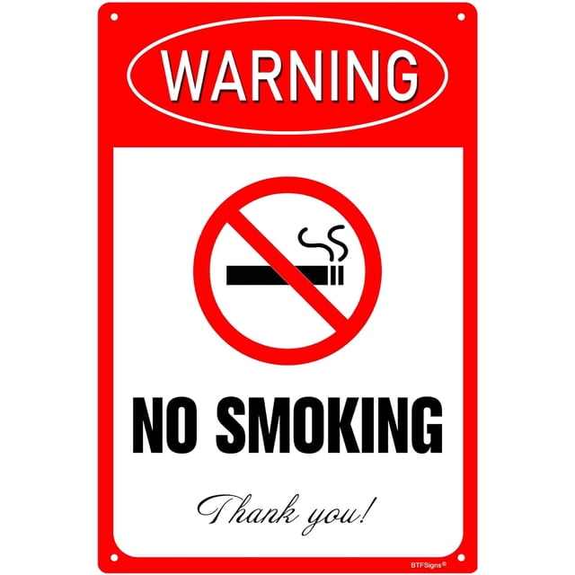 No Smoking Thank You Sign, Rust Free Aluminum UV Printed Warning Signs ...