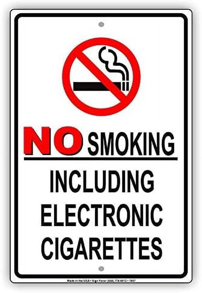 No Smoking Tin Sign No Smoking Including Electronic Cigarettes Funny ...