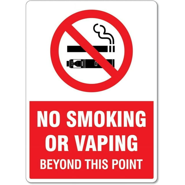 No Smoking Or Vaping Beyond This Point Sign Hygiene Signs No Smoking ...