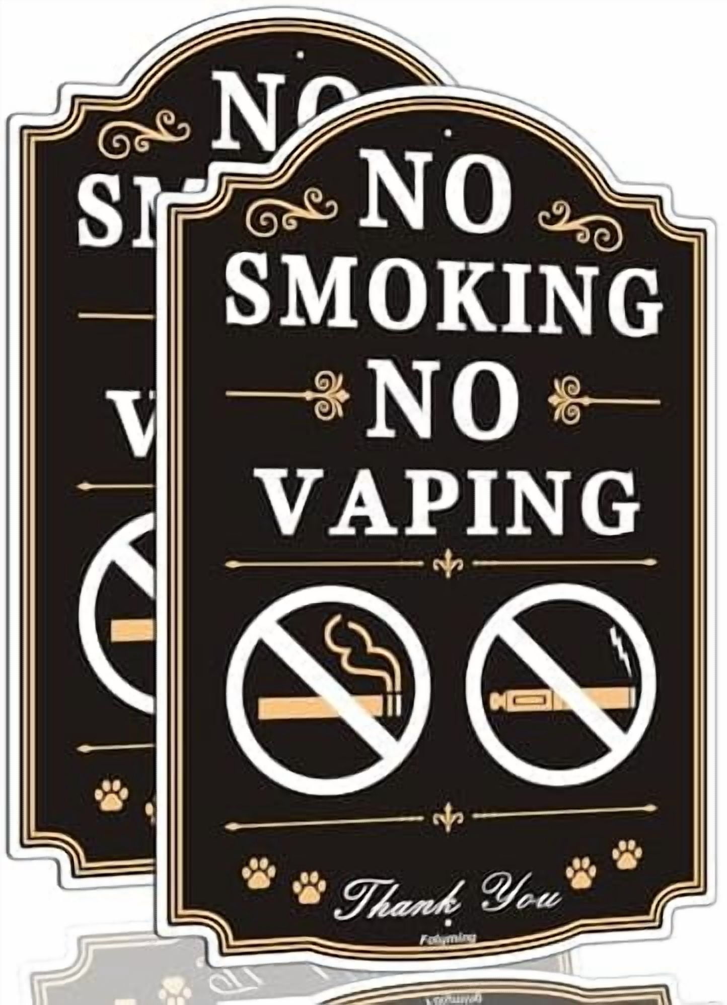 No Smoking No Vaping Sign - 12 x 8" No Smoking Signs for Business ...