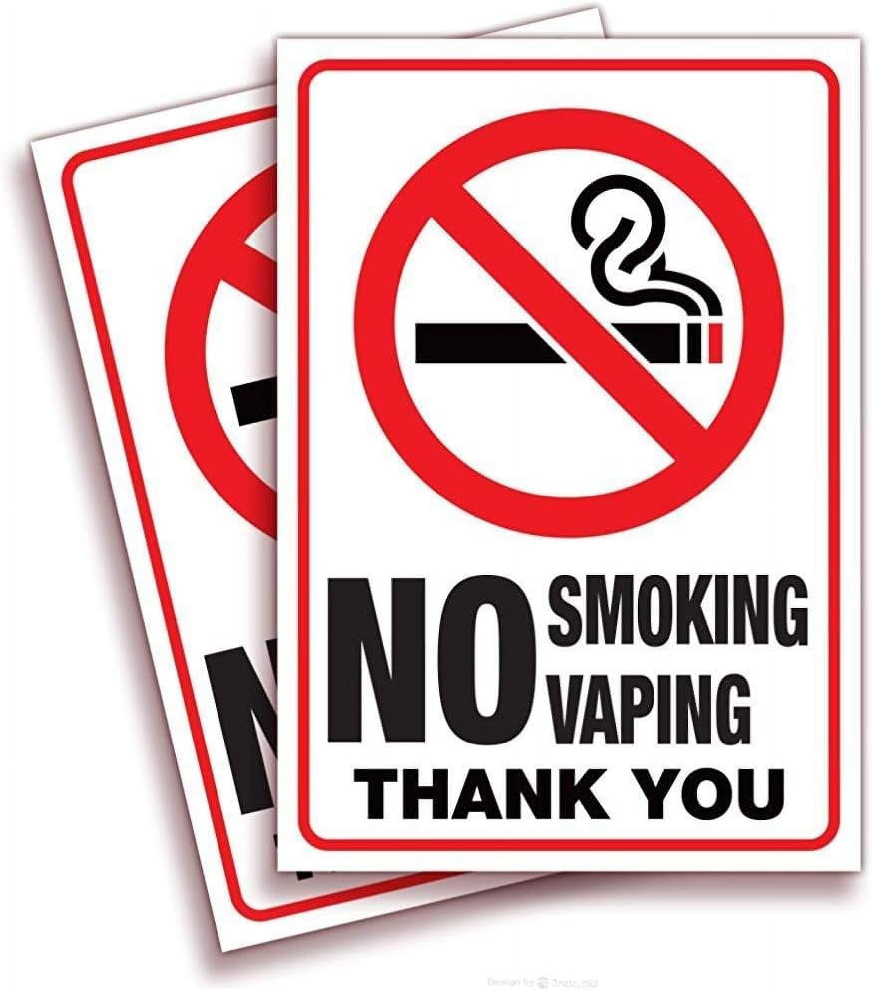 No Smoking No Vaping Sticker Sign 2 Pack 8x12 Inch Premium Self ...