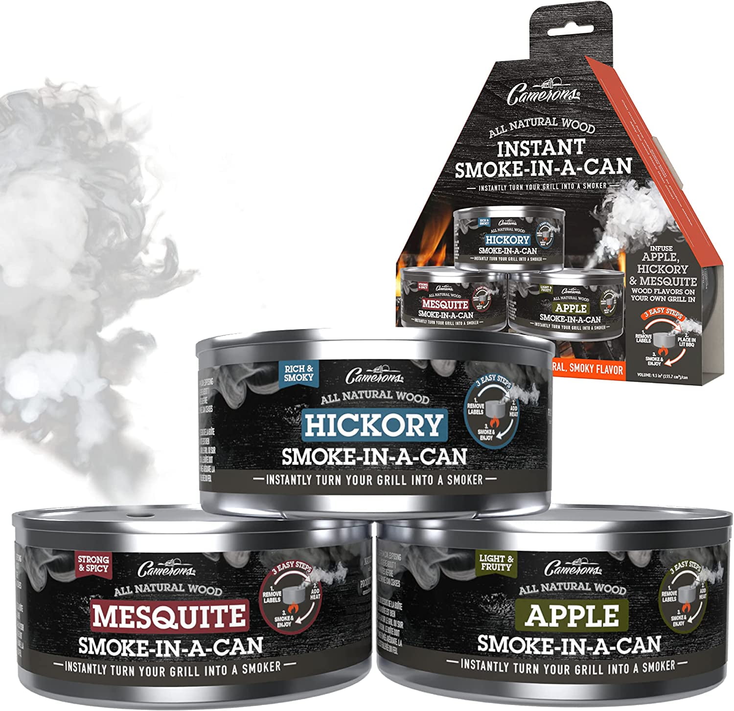 Smoking Wood Pellets - Instant Disposable Smoke Box Cans Turn Any Grill ...