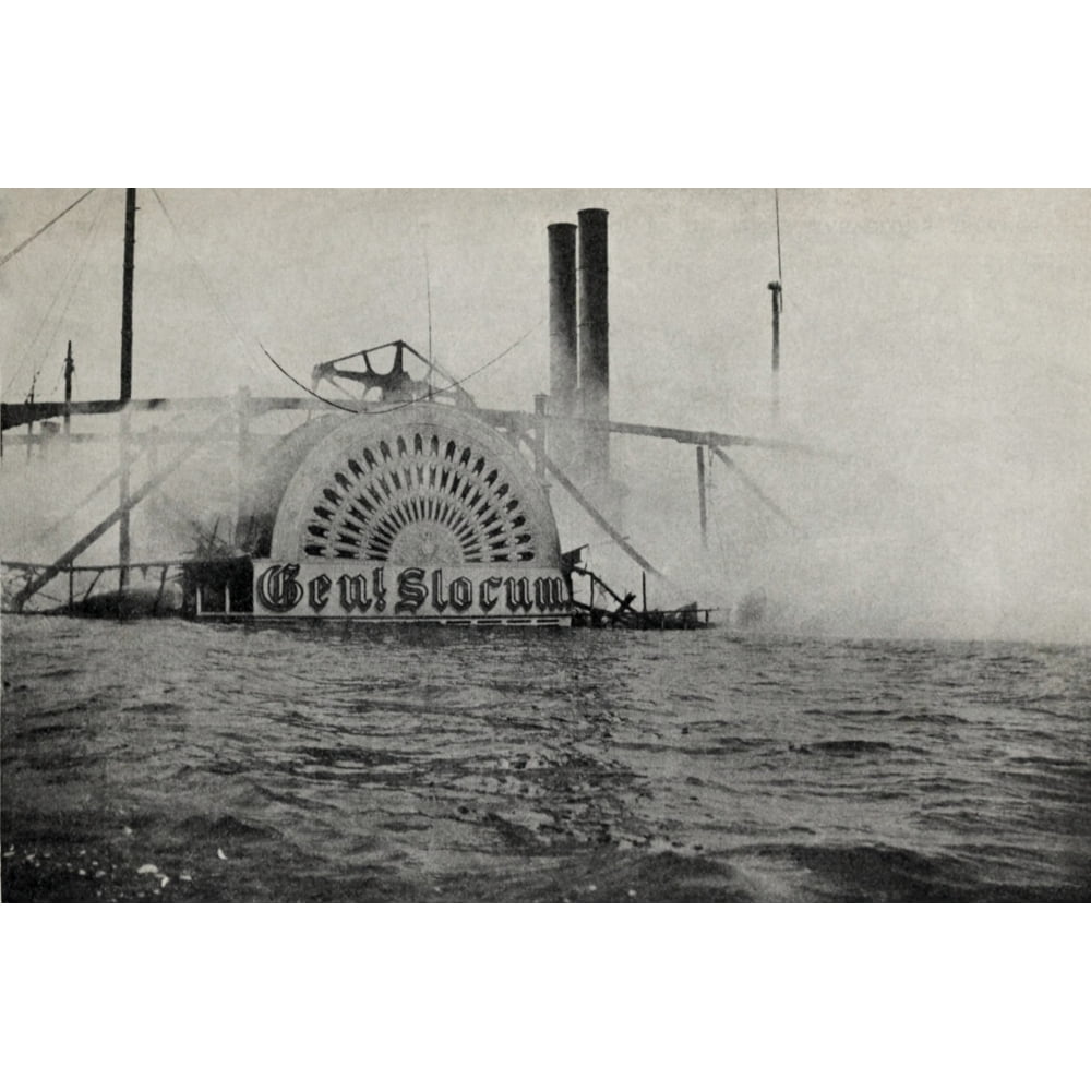 Smoking Wreck Of The General Slocum Showing The Housing Of The Paddle ...