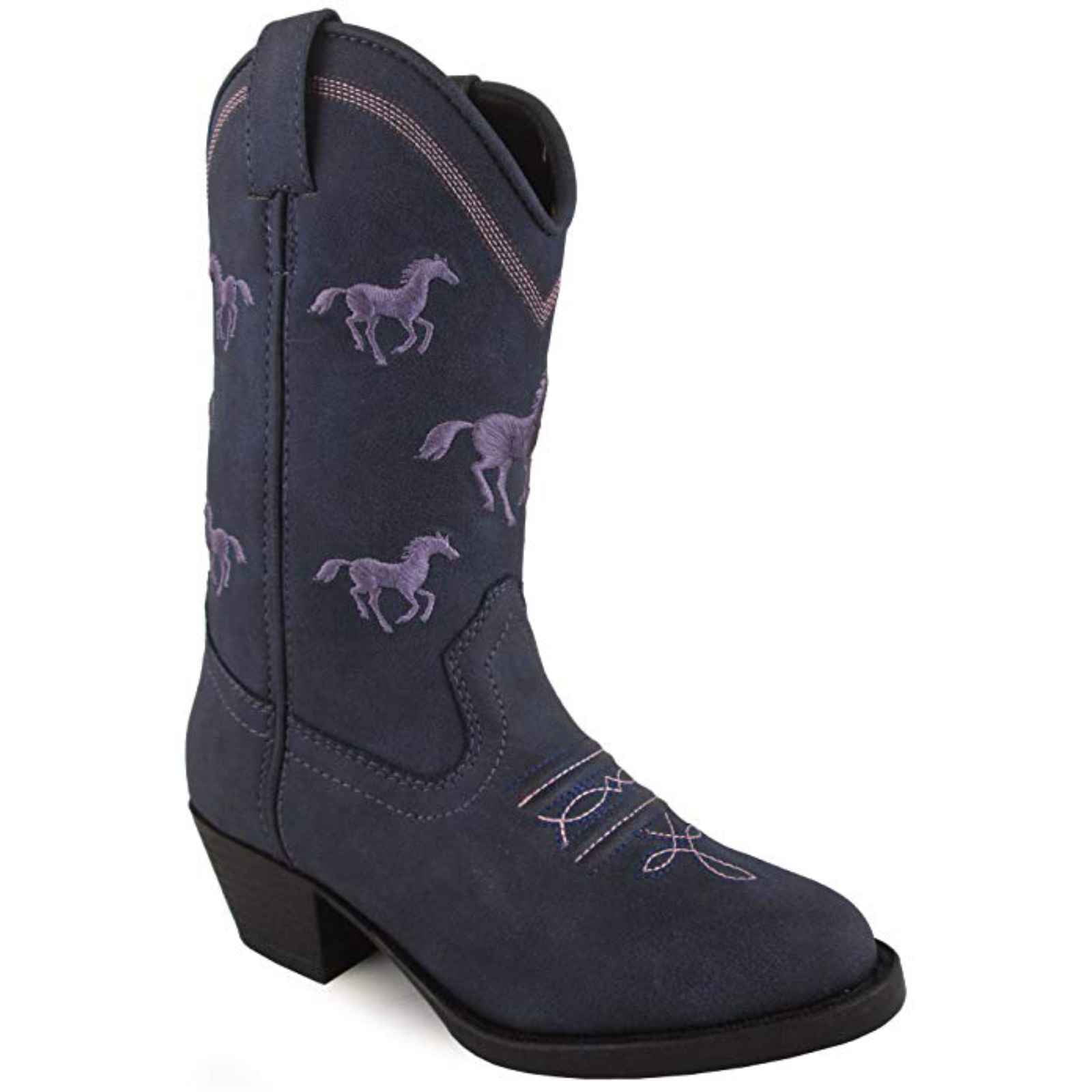 Smoky Mountain Girl's Rustler Navy Leather Cowboy Boots 3878 - Walmart.com