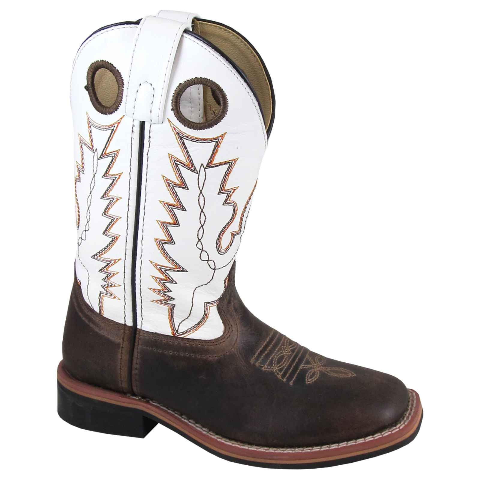 Smoky Mountain Kid's Jesse Brown Waxed/White Cowboy Boots 3664 ...