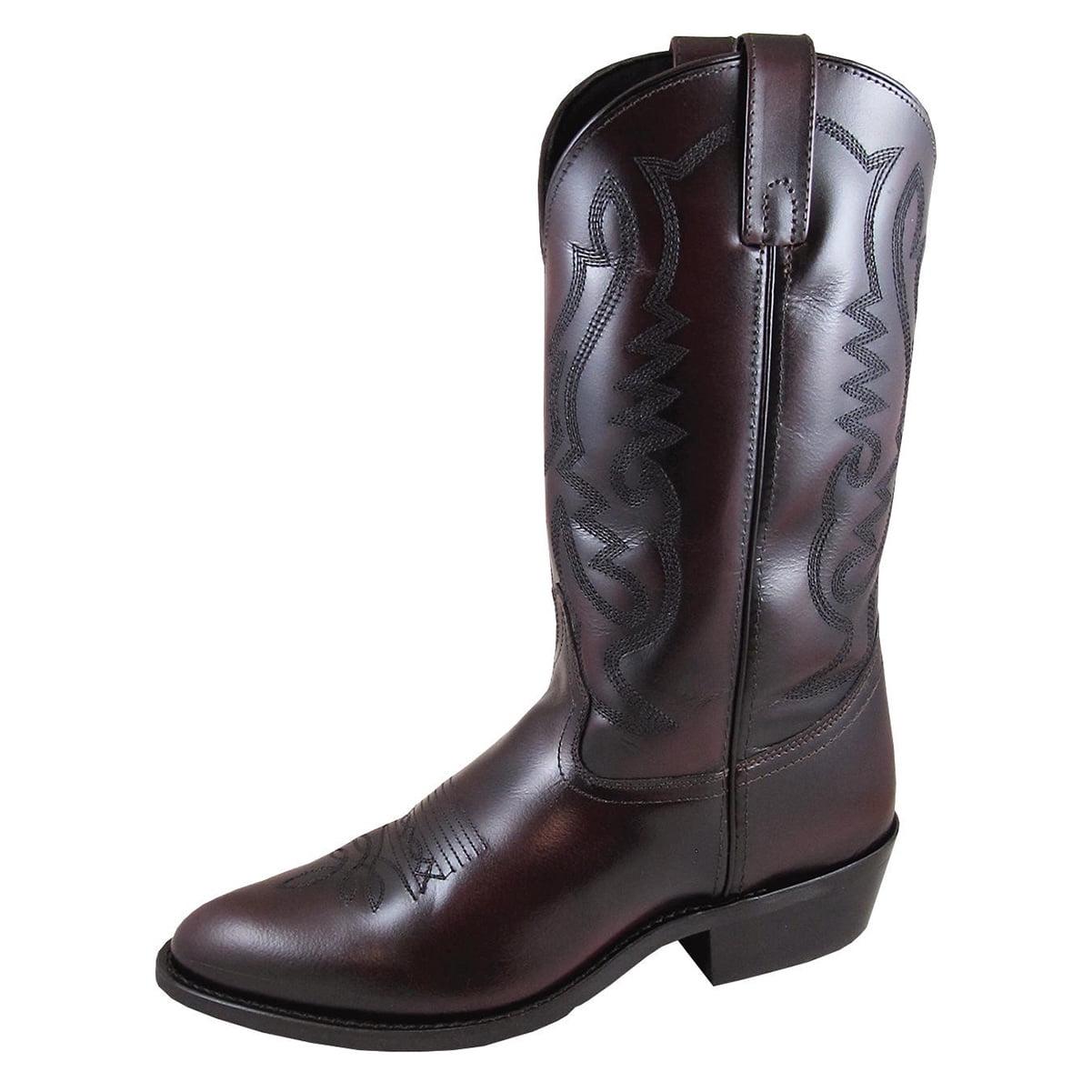 SMOKY MOUNTAIN BOOTS Men's Denver Leather Western Boots, Color: Black ...