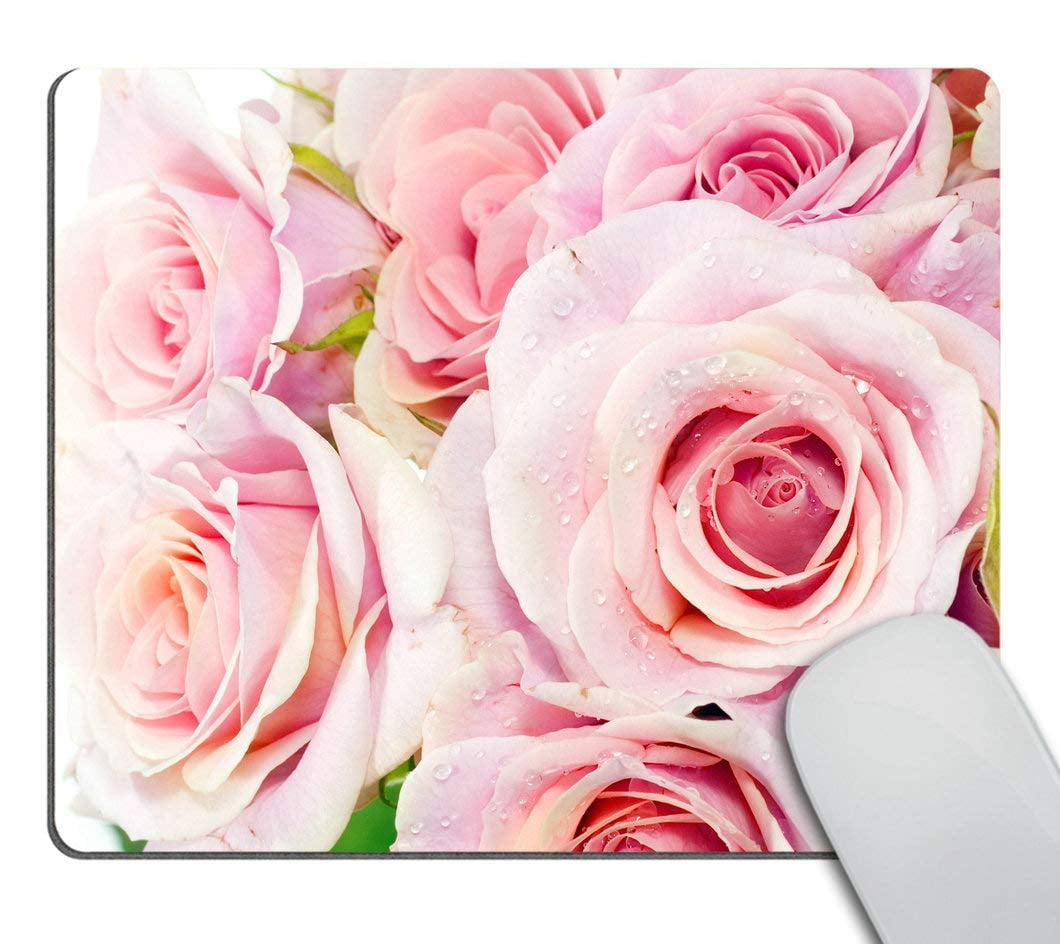 Smooffly Gaming Mouse Pad Custom,Beautiful Pink Roses Bouquet pale rose ...