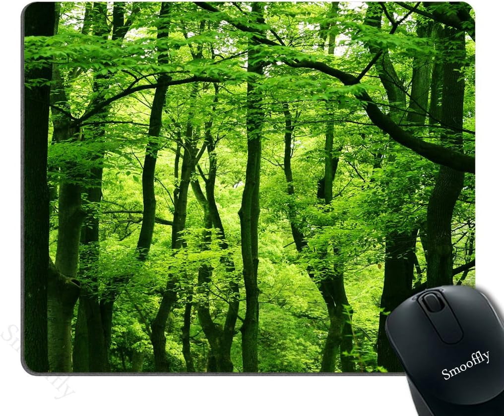Smooffly Green Mouse Pad,Tropical Rainforest Trees Mouse Pad,Beautiful ...
