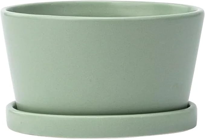 Smooth Angled Dish 6 x 6 x 3 inches Seafoam Green Ceramic Flower ...