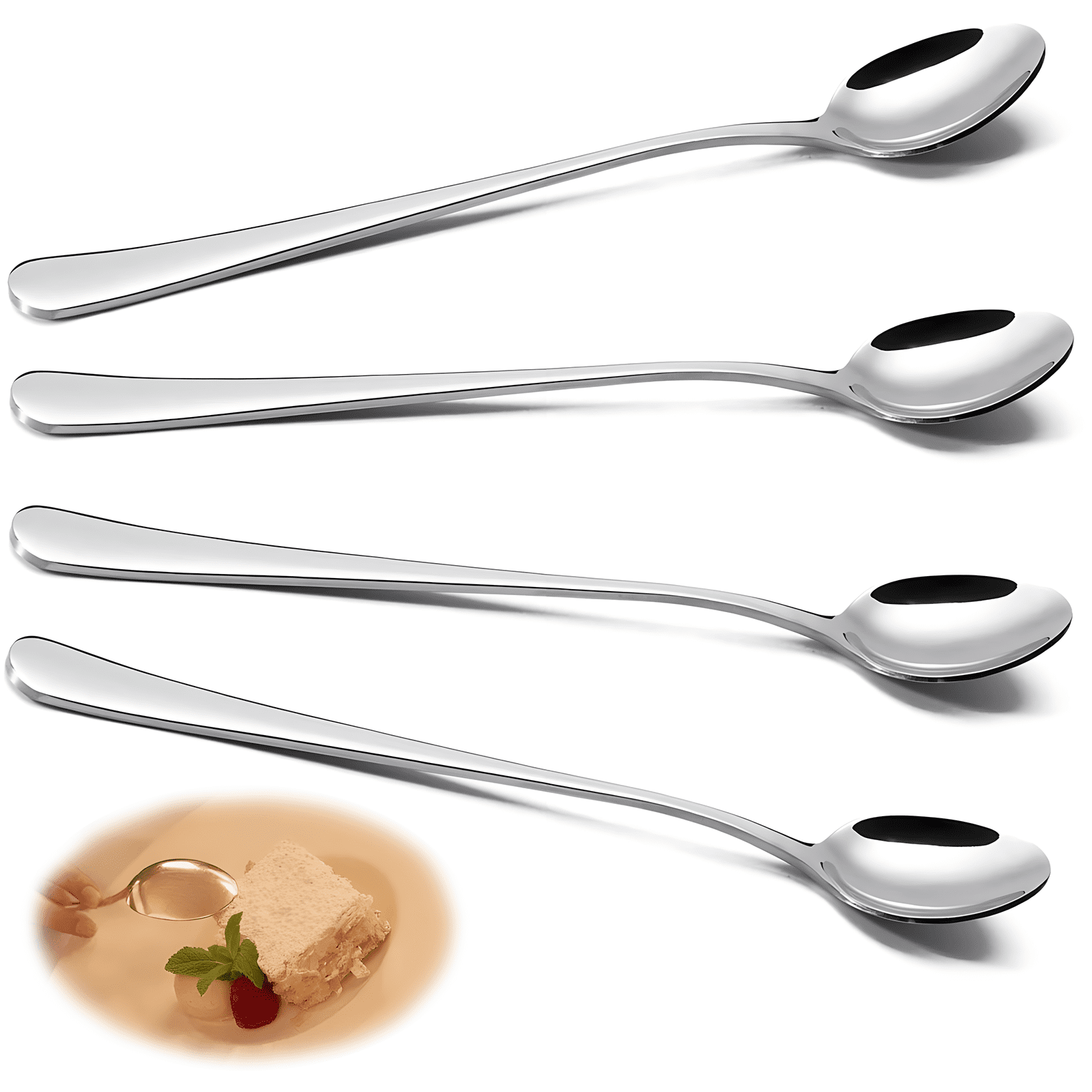 Smooth Edge Dessert Spoons, Ergonomics Handle Stainless Steel With ...
