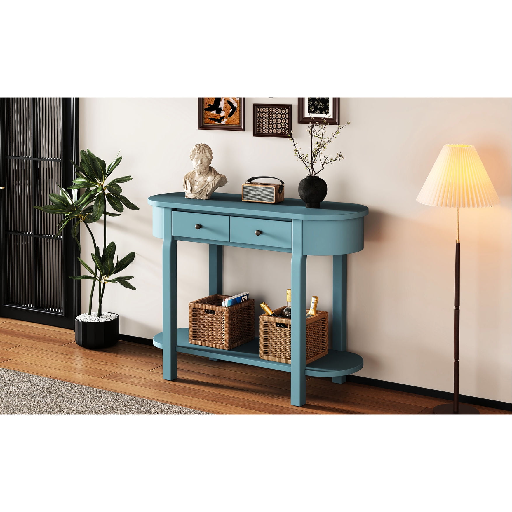 Smooth Glaze, Concealed Storage - Ideal Decorative Table for Entrance ...