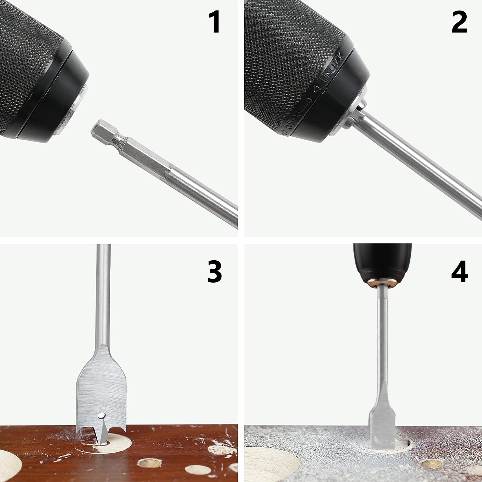 Smooth Holes Multipurpose Tools, Carbide Tipped Drill Bits for Hardwood ...