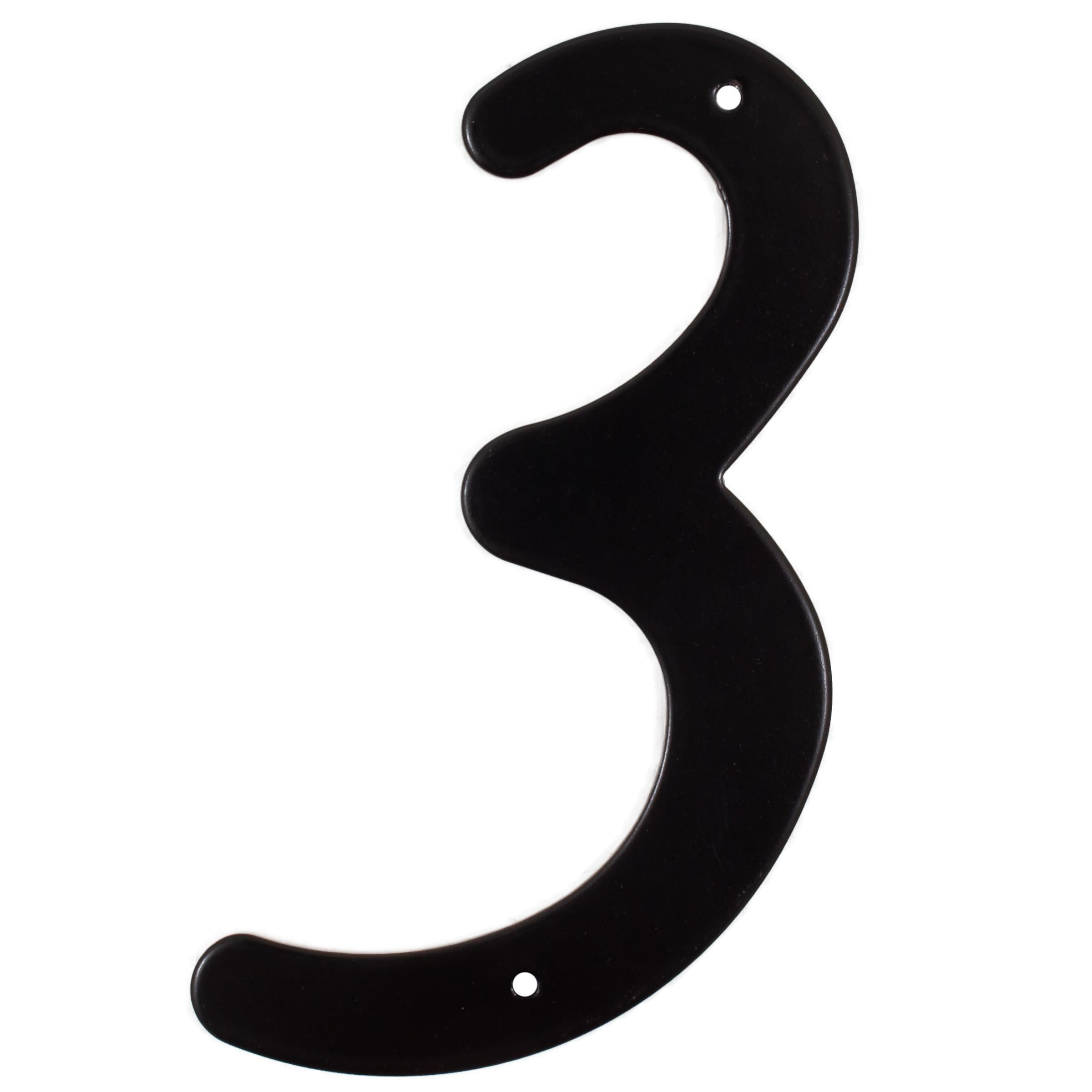 Smooth House Number, #3, 4 Inches, Matte Black by Stone Harbor Hardware ...