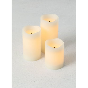 Richland Flameless LED Pillar Candle 3"x6" Ivory Set of 6 - Walmart.com