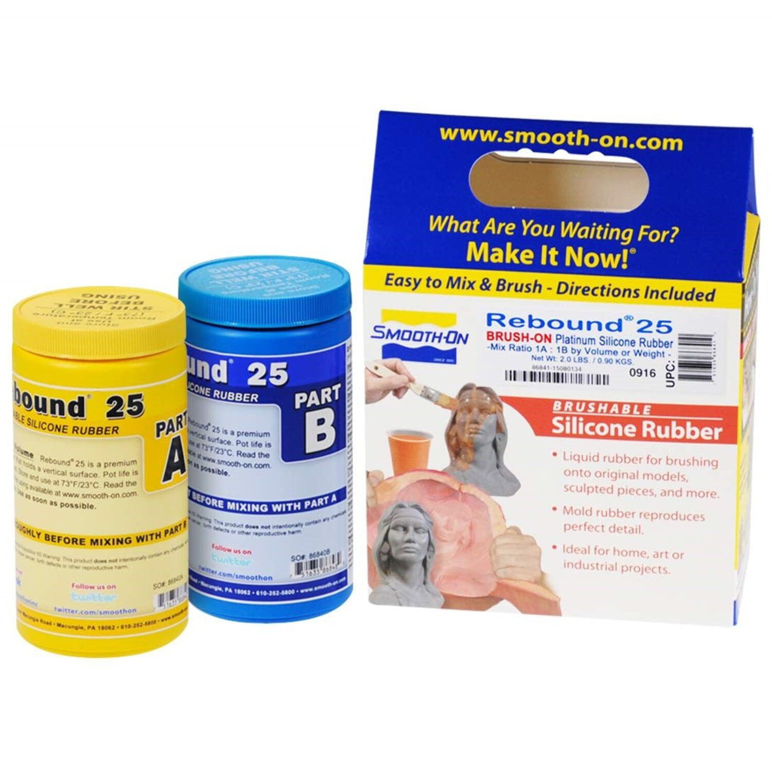 Smooth-On Rebound 25 Silicone Rubber - 2 Jars, 16 oz - Walmart.com