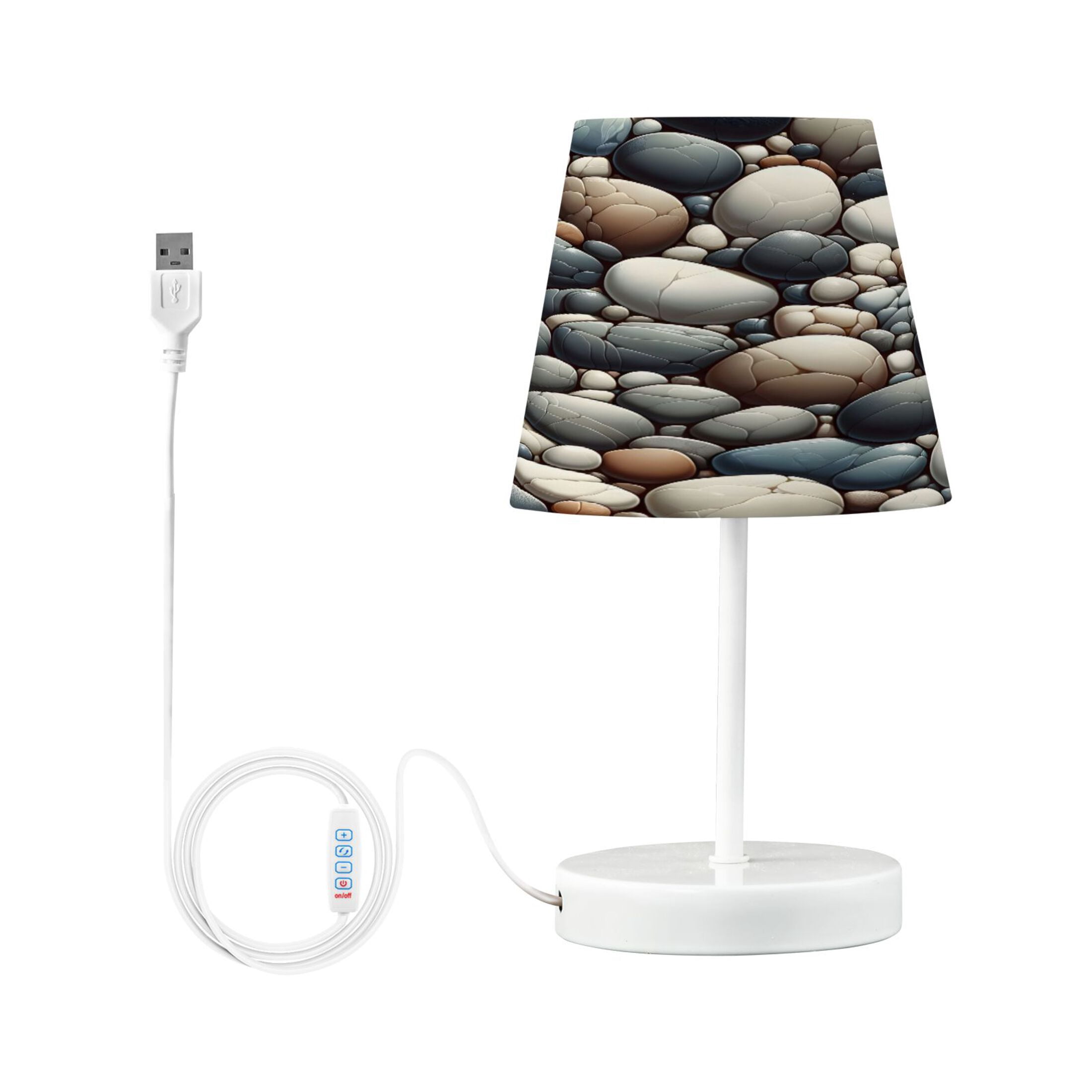 Smooth Pebble Desk Lamp LED Table Nightstand Lamps with 3 Color ...