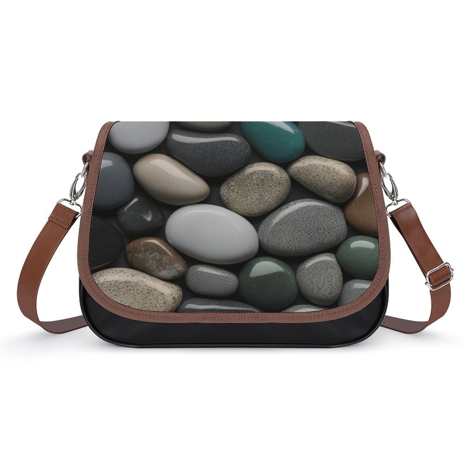 Smooth Polished Pebbles Vintage Crossbody Bag For Women Medium Leather ...