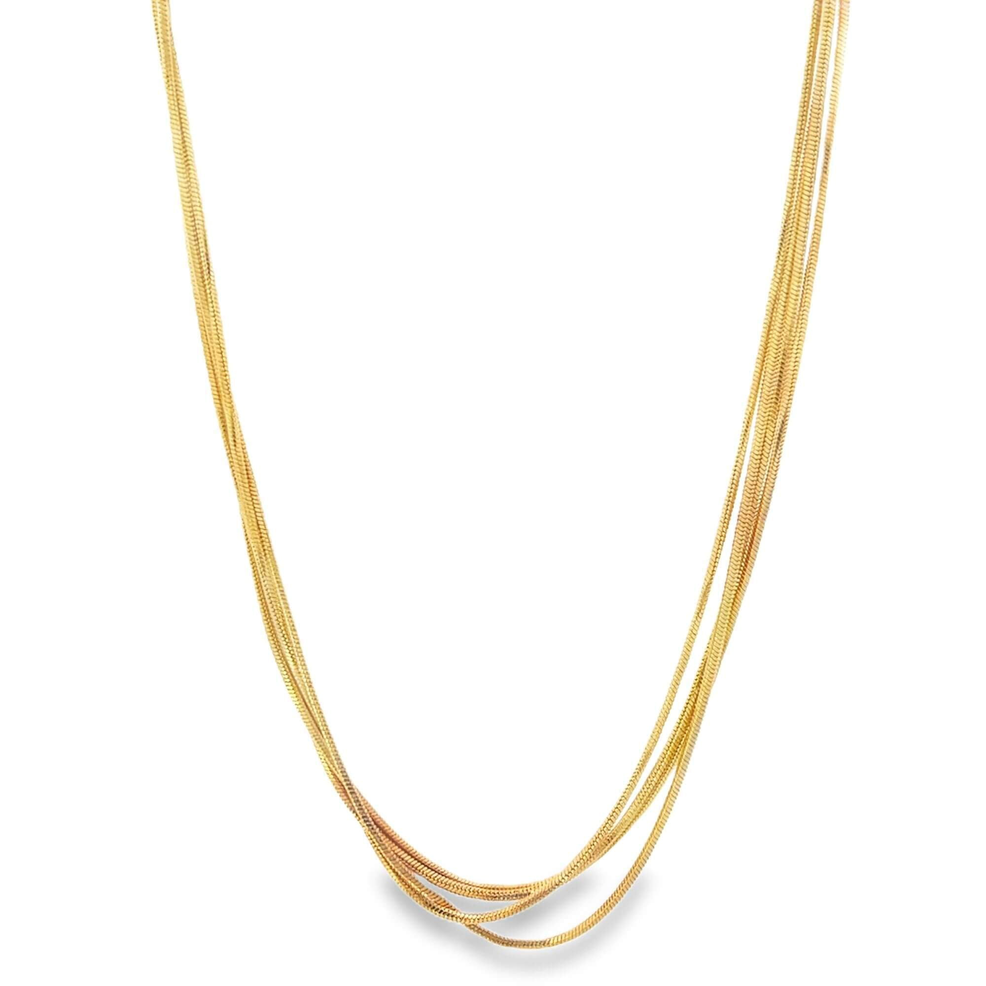 Smooth Quadruple Snake Box Necklace (H146/E255/I502) - Walmart.com