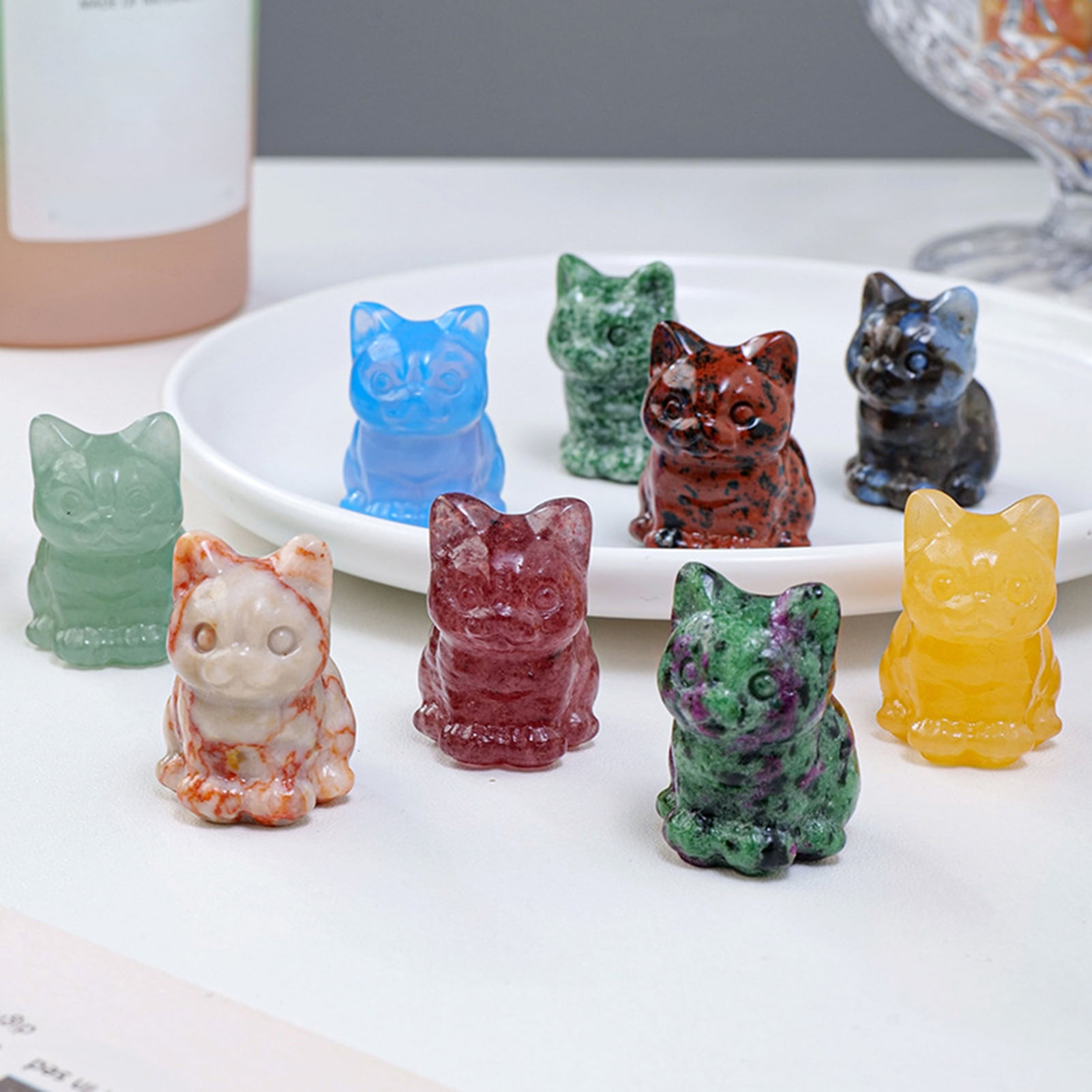 Smooth Sitting Posture Lucky Cat Figure - Chinese Lucky Cat Statue - No ...