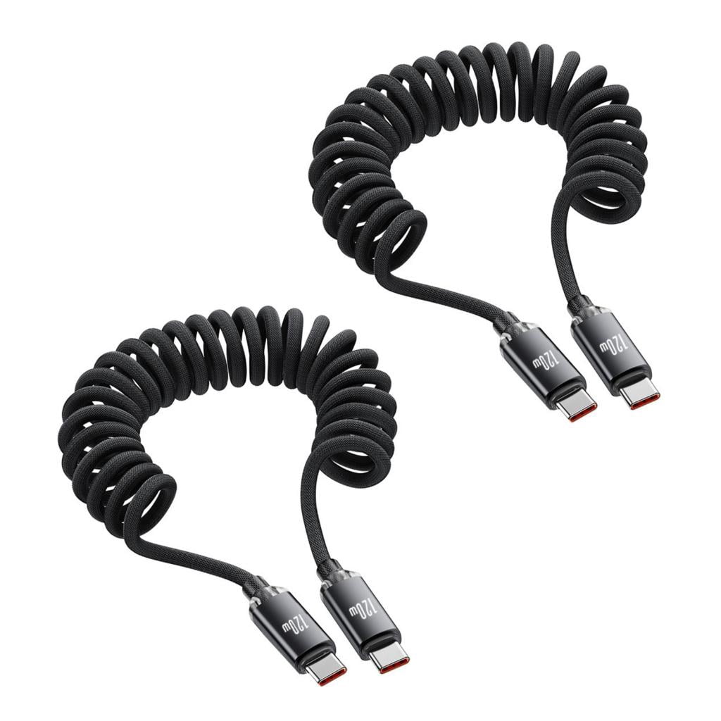 Smooth Spring Design USB C to Type C Fast Power Cable 120W Strong Nylon ...