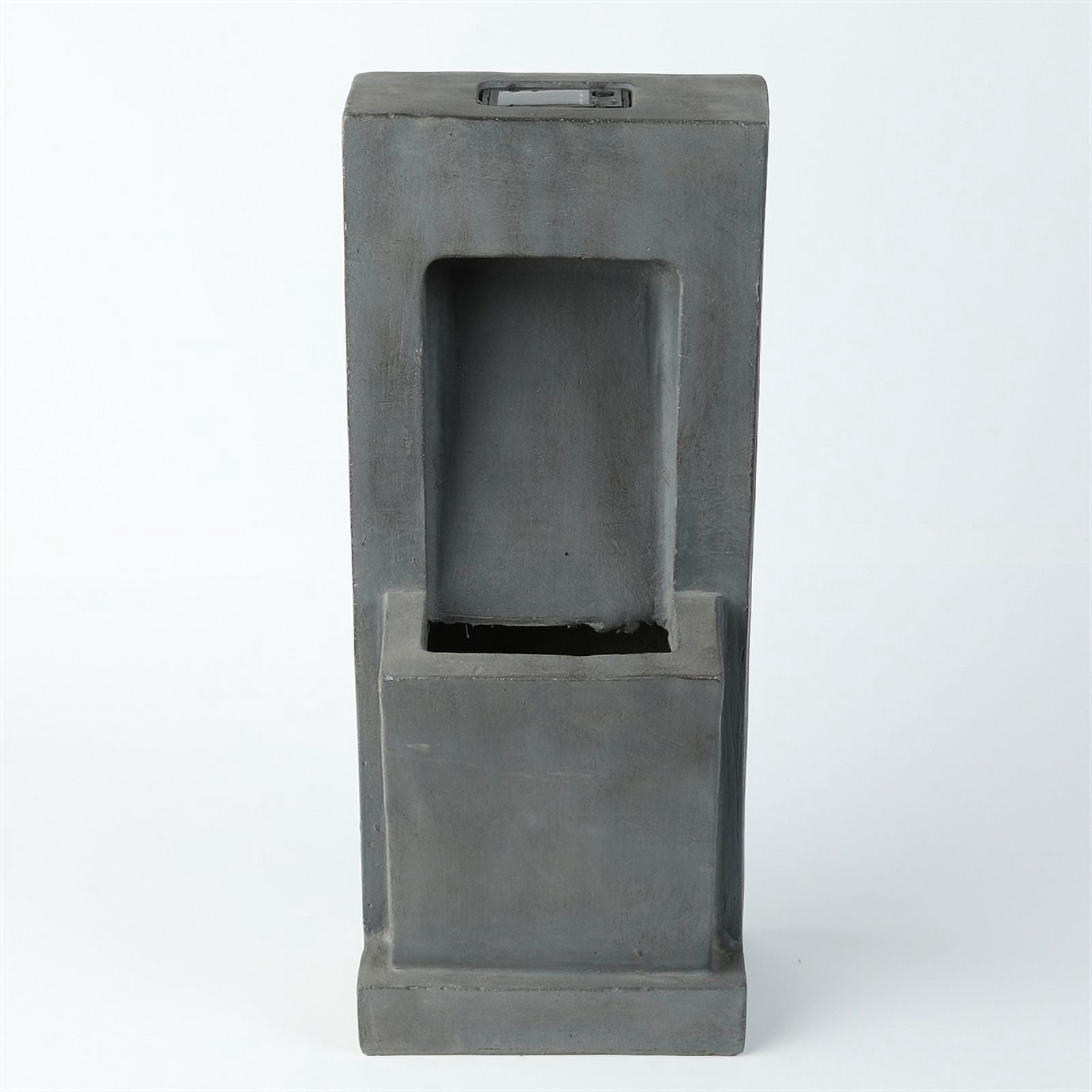 Smooth Stone Finish Angled MgO Planter with Solar Light - Walmart.com