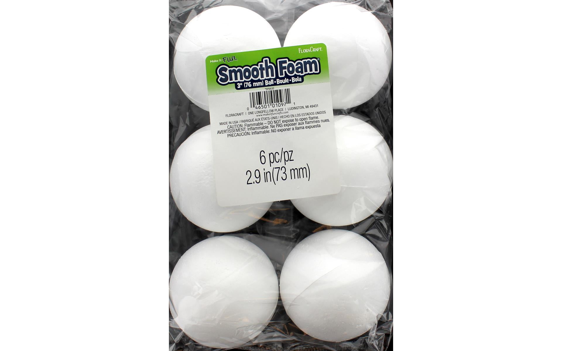 FloraCraft SmoothFoM Foam - Ball, Pkg of 6, 3" Dia - Walmart.com