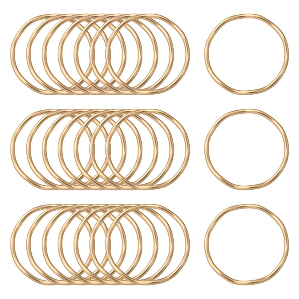 Smooth Surface Alloy Linking Ring Ring Matte golden color 28x2.5mm ...
