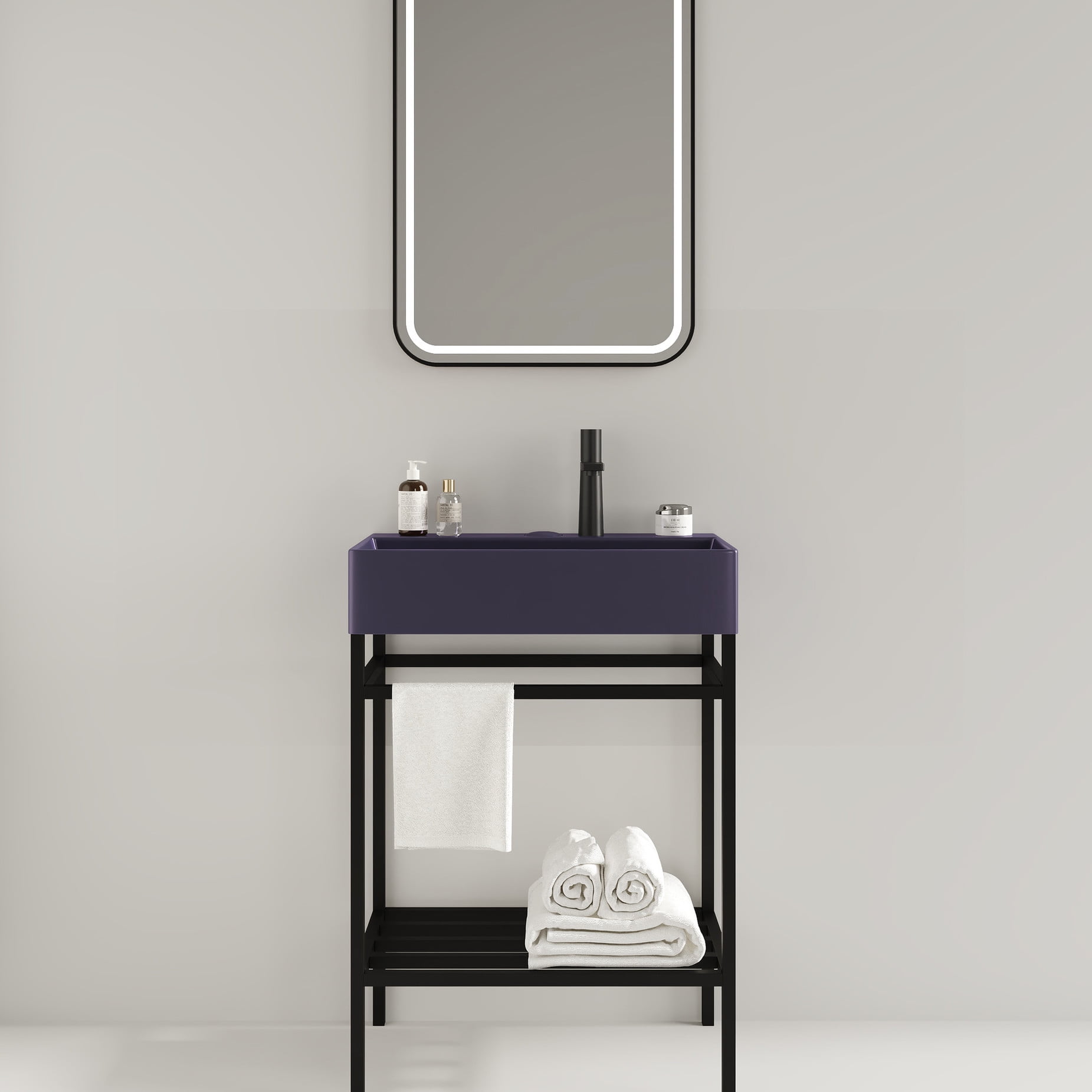 Smooth Surface Basin+Upper Towel Hanging Area"-"Bathroom Convenience ...