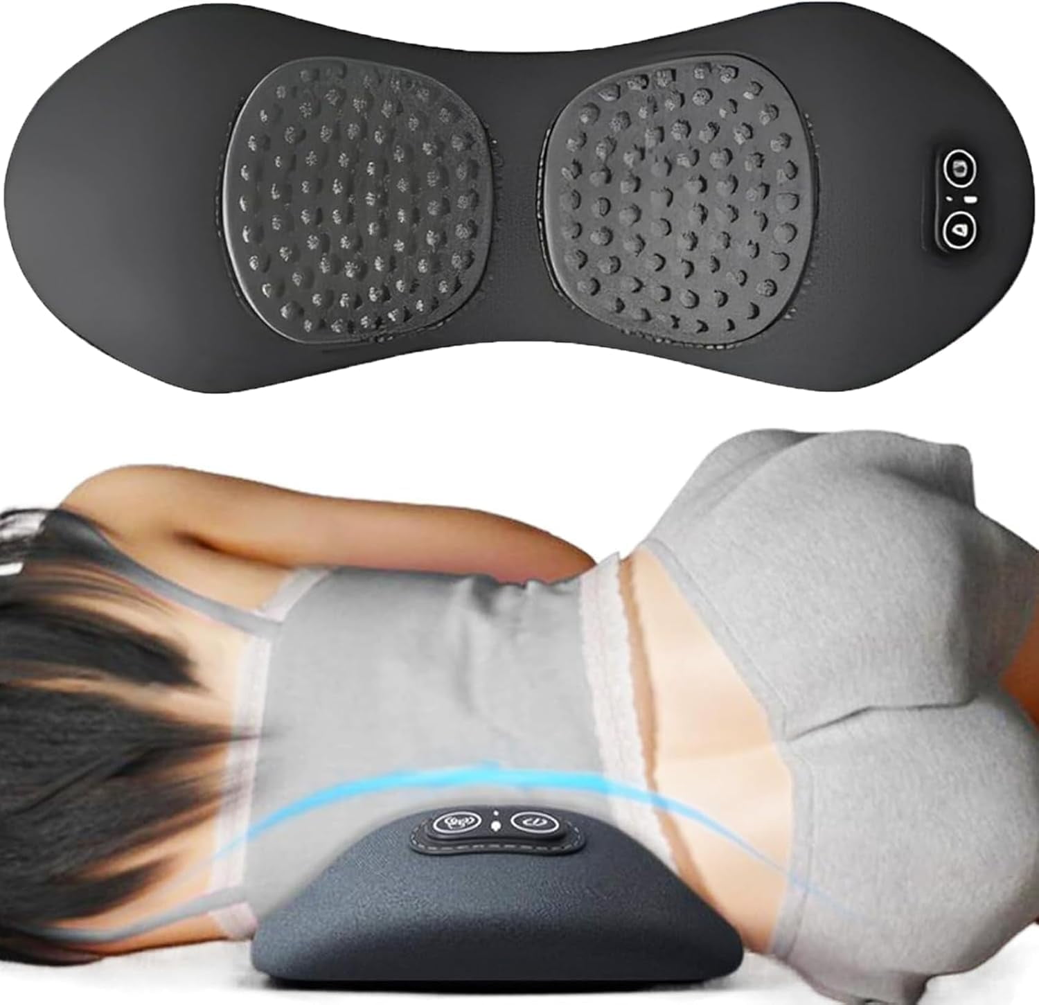 Smooth Triple Fusion Back Massager,3-in-1 Back Massager with Traction ...