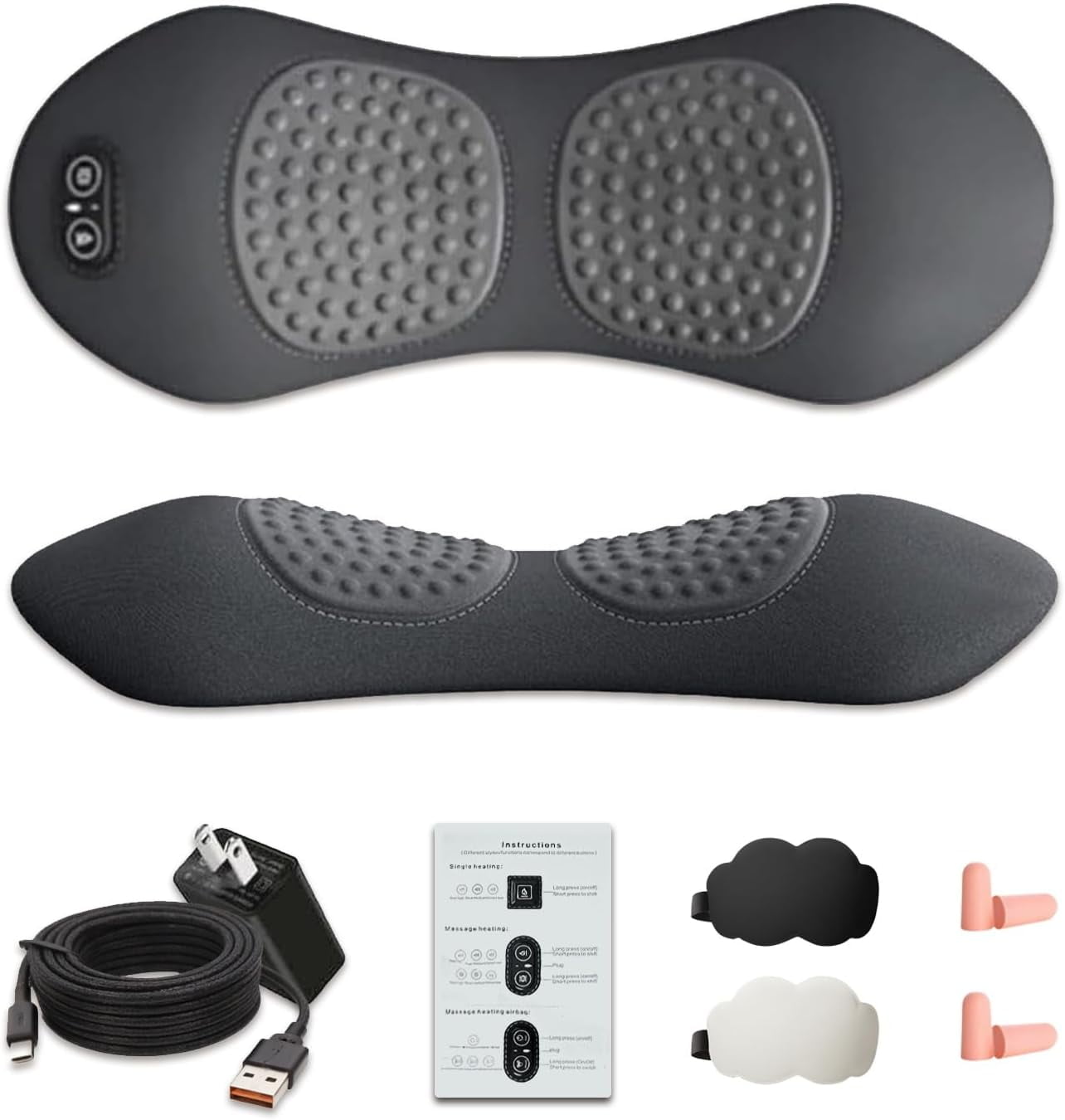 Triple Fusion Back Massager with Heat, Neck Shoulder Back Massager with ...
