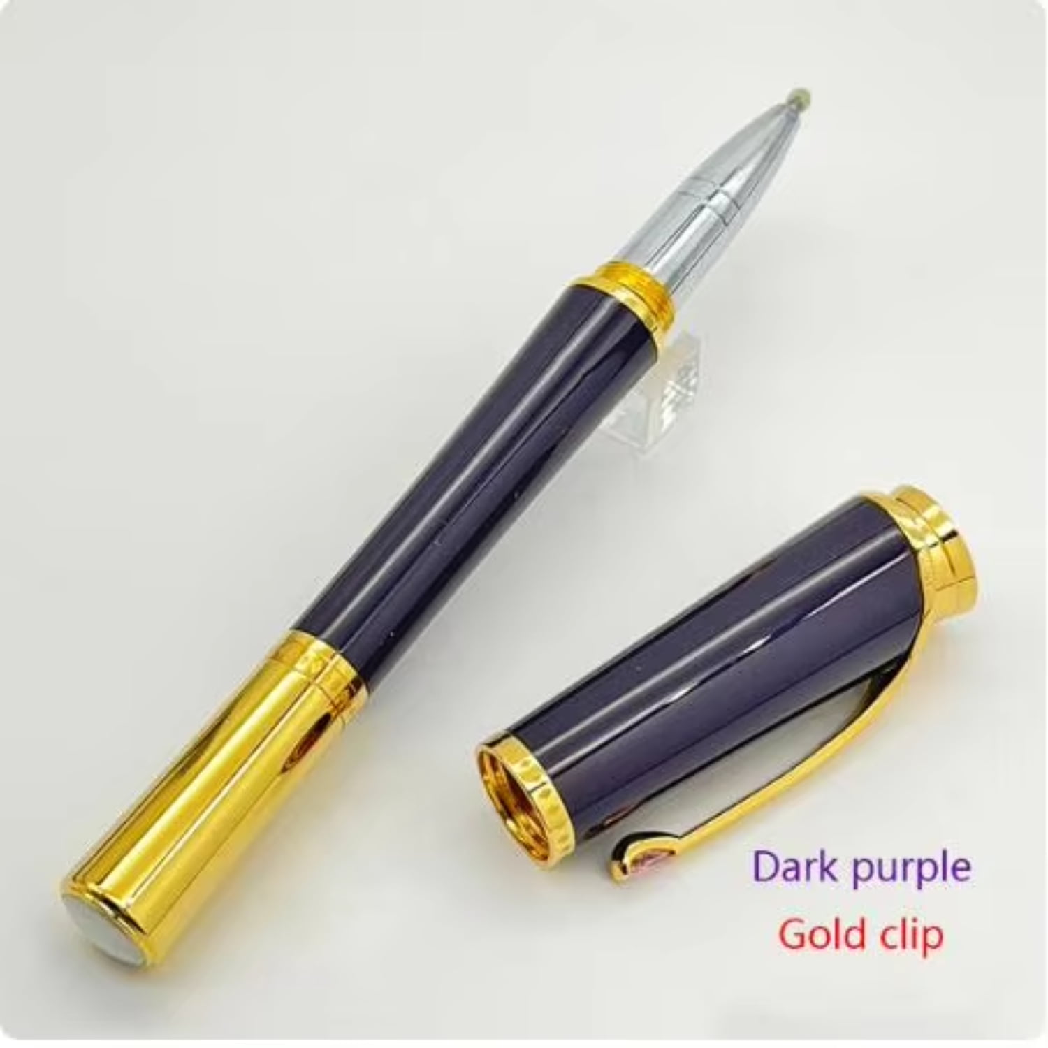 Smooth Writing Dark Purple Rollerball Ballpoint Pen Gift with Teardrop ...