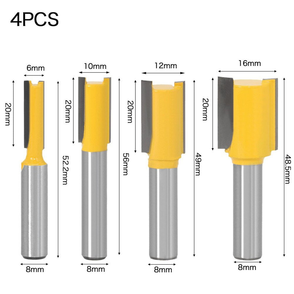 Smooth and Efficient Woodworking 8mm Shank Straight Router Bit Set ...