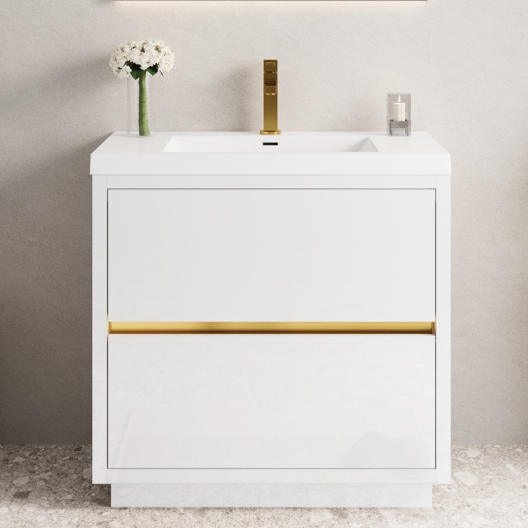 Smooth - operating Bathroom Vanity - Soft - close Hinge Vanity for ...