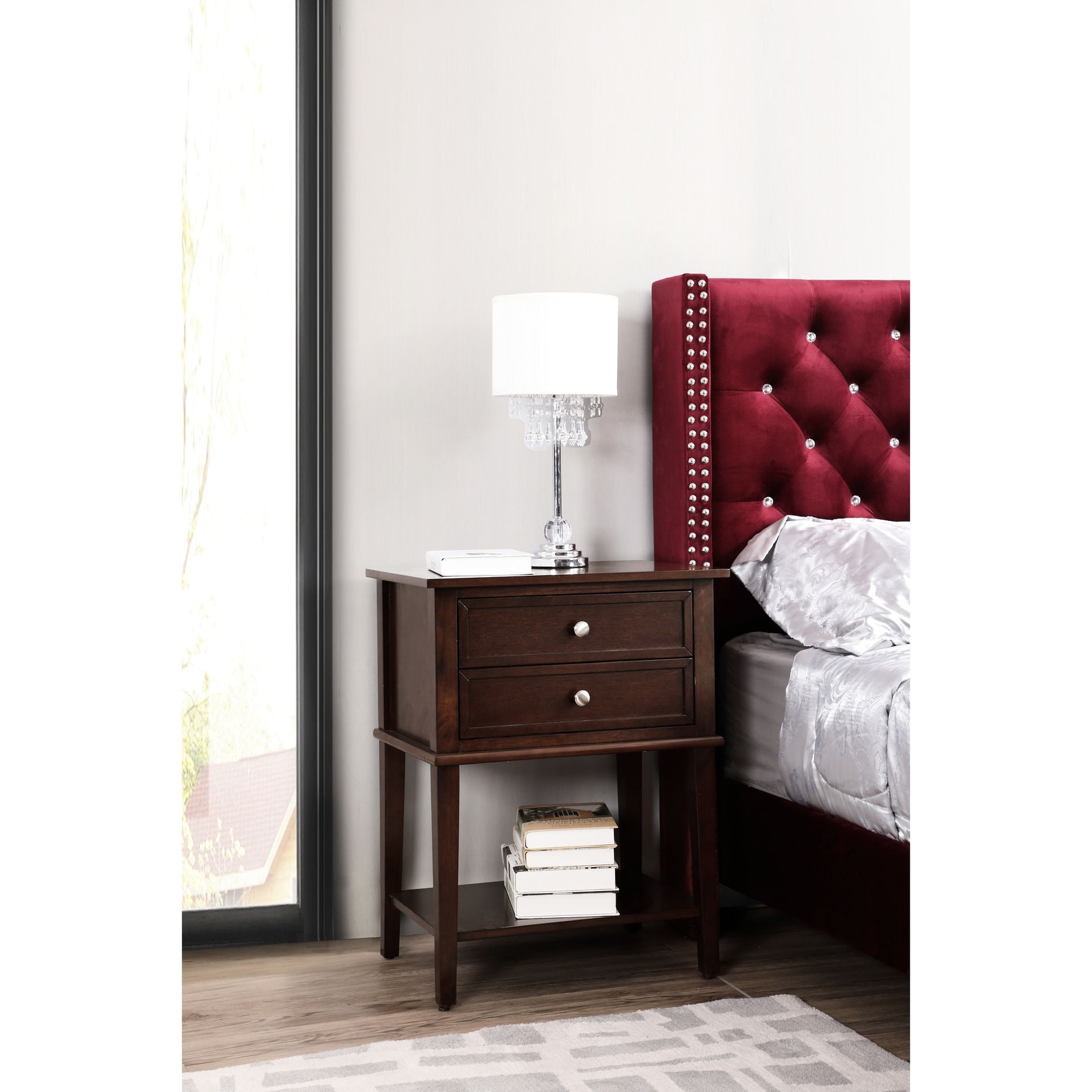Smooth roller drawer glides | Nightstand for organizing items | Variety ...