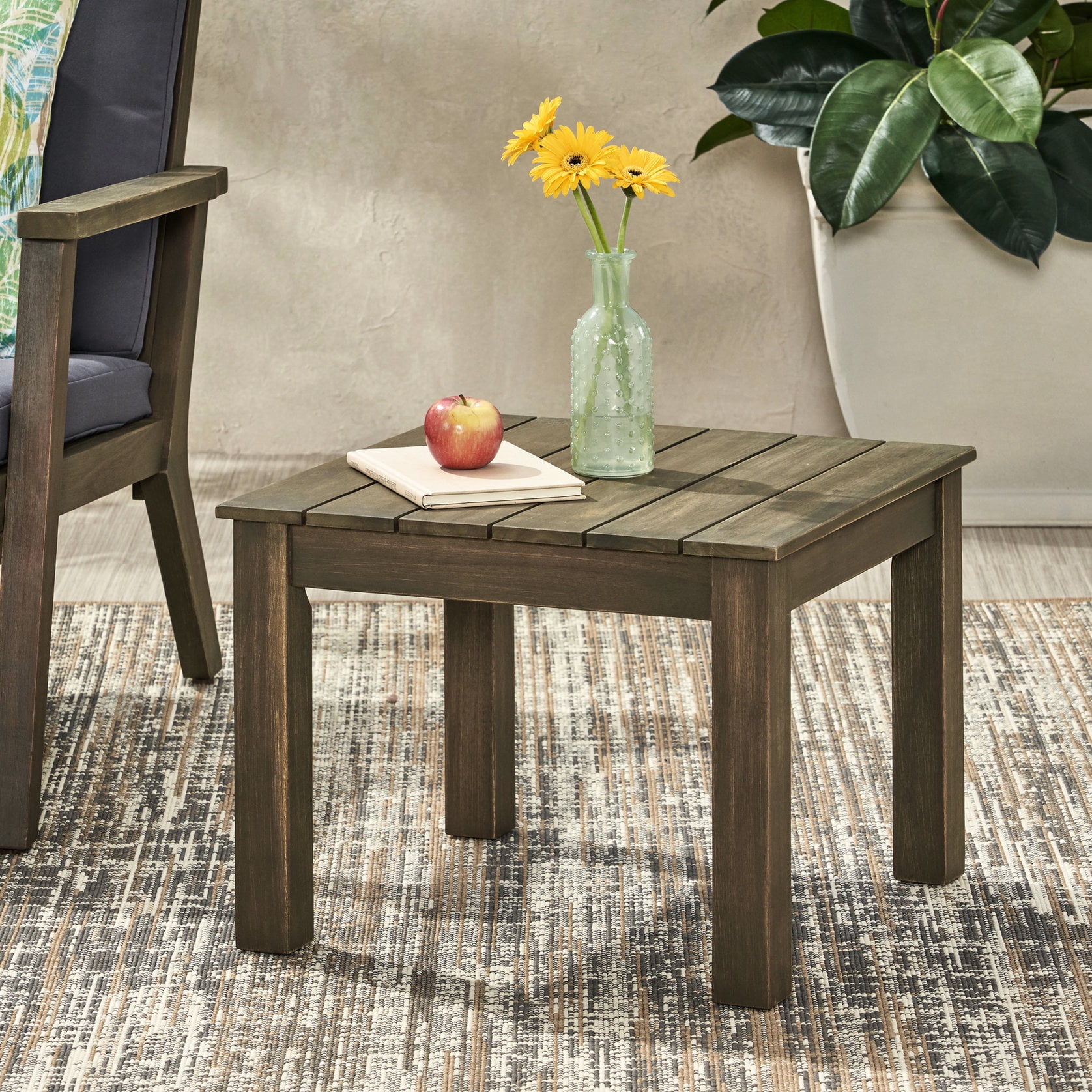 Smooth - surfaced and Weather - resistant - Grey Side Table for Outdoor ...