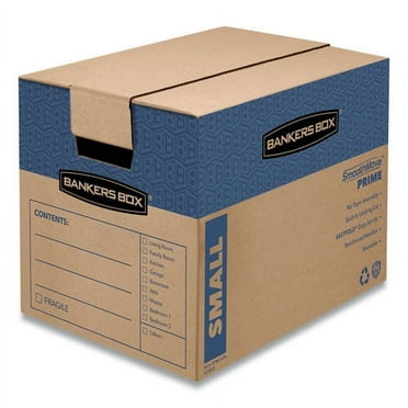 Bankers Box Smoothmove Classic Small Moving & Shipping Boxes, Strong Kraft/Blue, 15x12x10, 10 ...