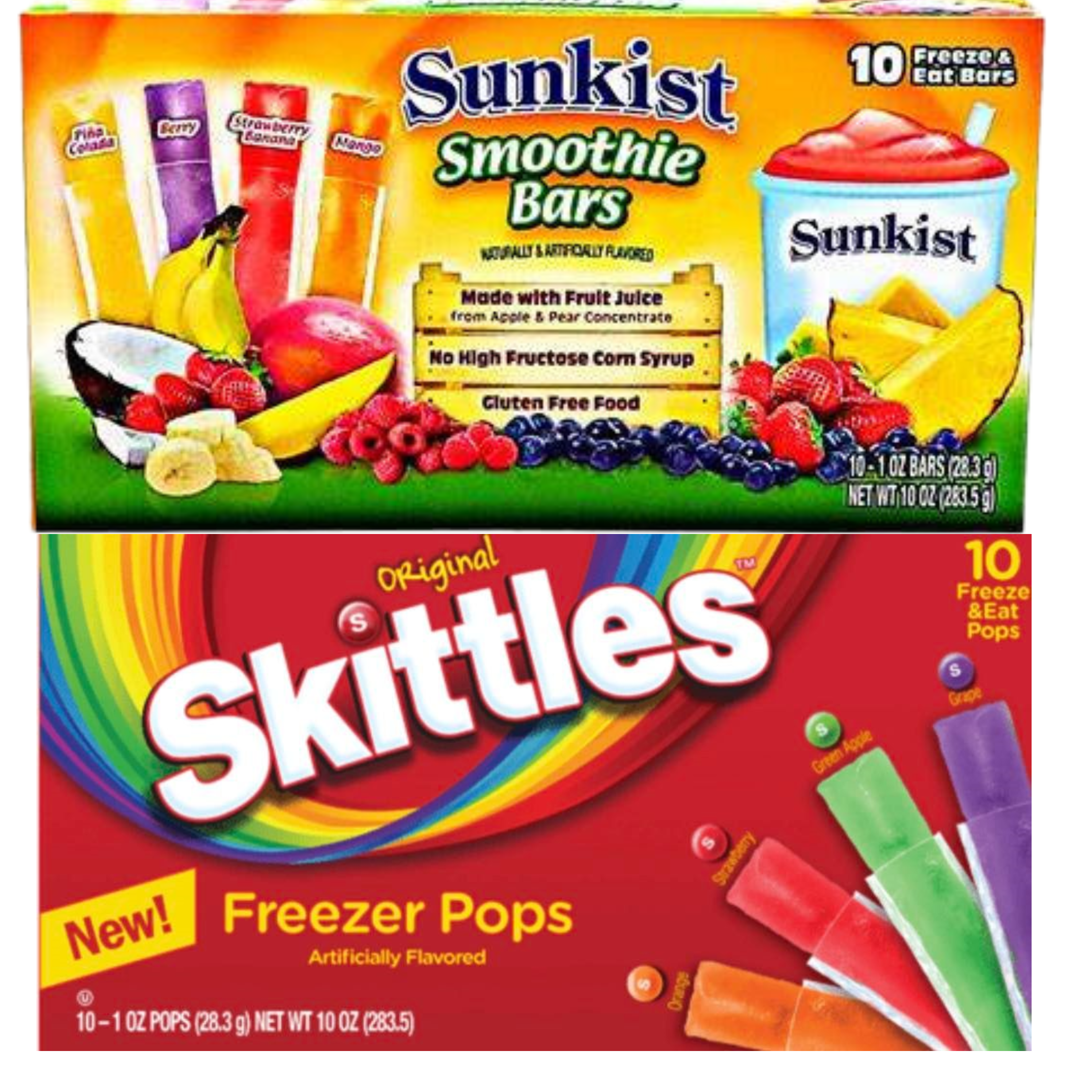 Smoothie Bars 10Pcs and Freezer Pop 10Pcs After School Snack Picnic Day ...