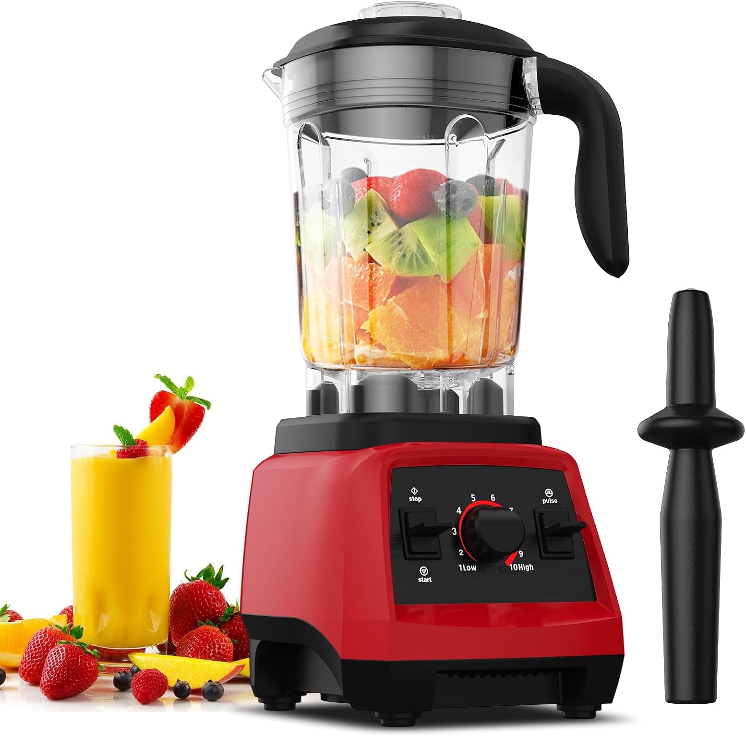 Smoothie Blender, 1800W Countertop Professional Blender Juicer for ...