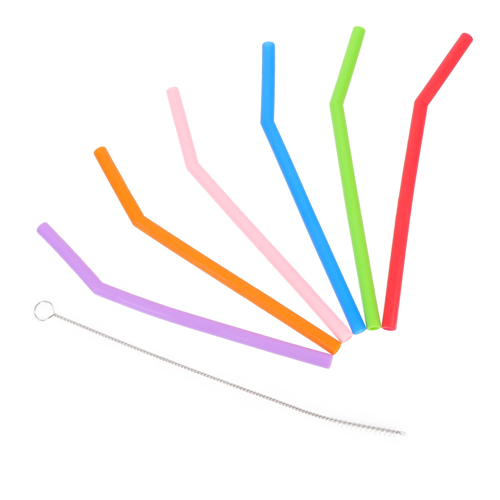 6pcs Silicone Drink Straws Reusable Tea Straws Milk Straws with ...