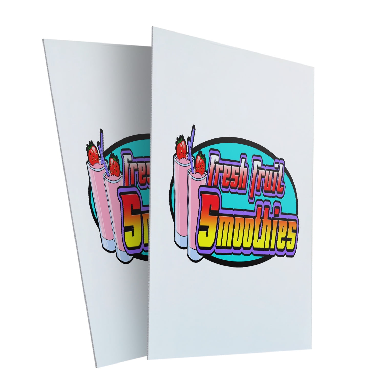 Smoothies (2-PACK) 24" x 36" Plastic Signs | Sign Insert 4mm Corrugated ...