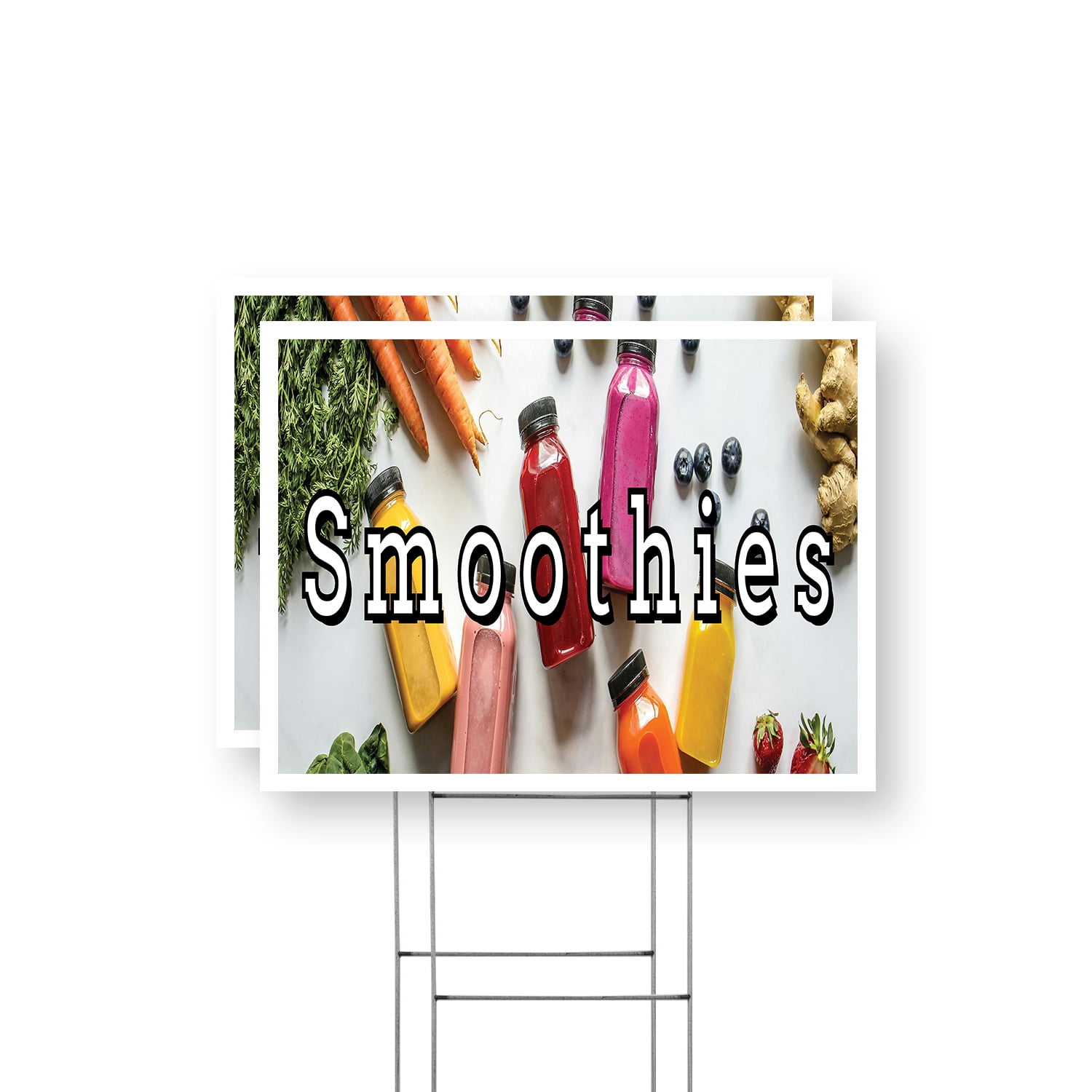 Smoothies Yard Sign 2 Pack of 18 Inch x 24 Inch Single Sided ...