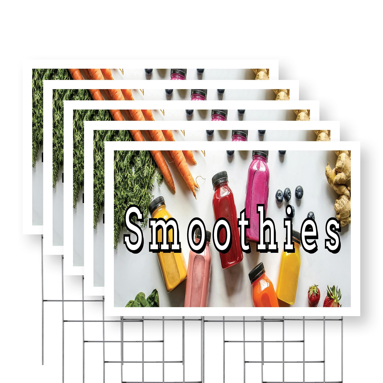 Smoothies Yard Sign 5 Pack of 24 Inch x 36 Inch Double Sided ...