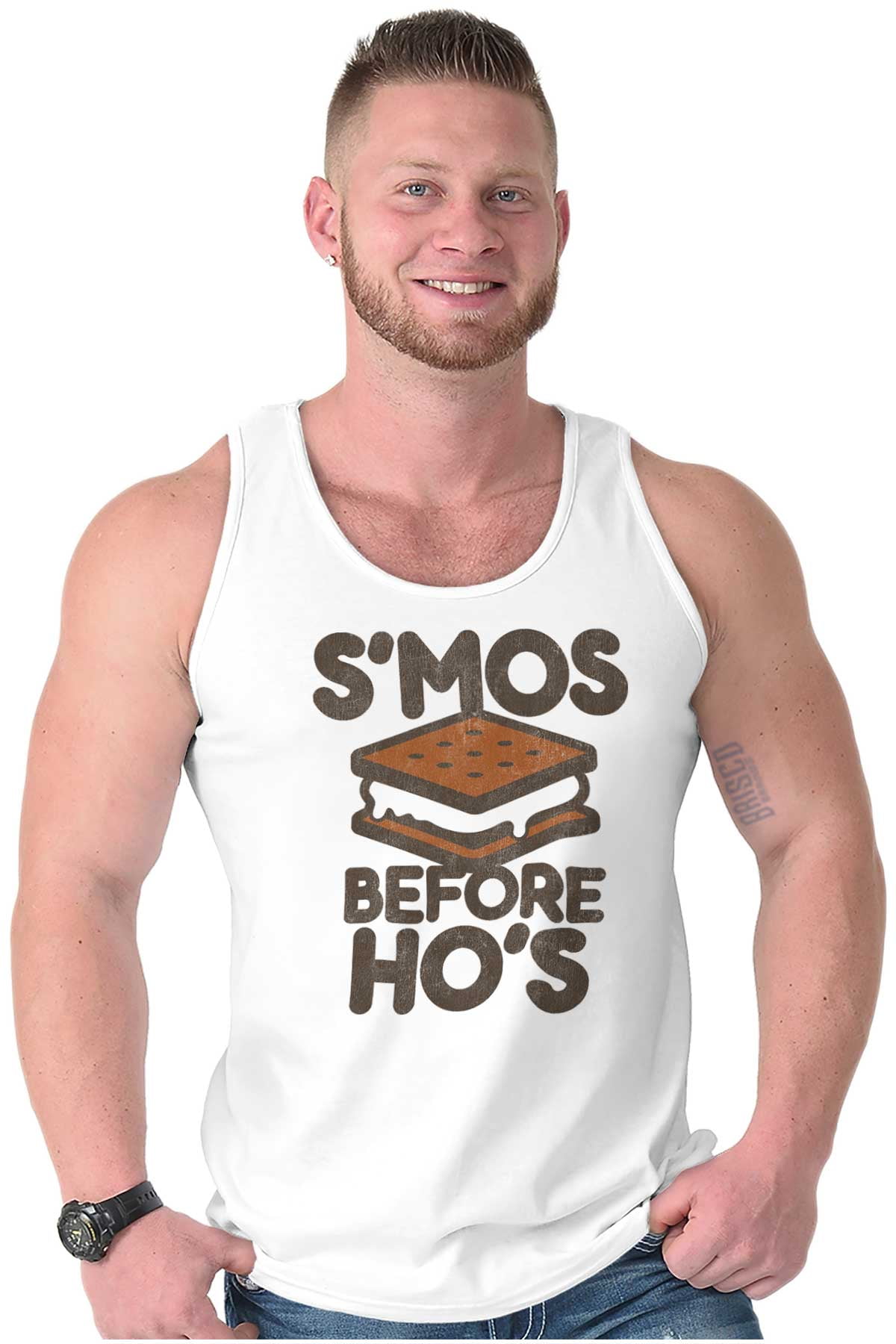 Smore Funny Bros Camping Friends Tank Top Sleeveless Tee Men Brisco ...