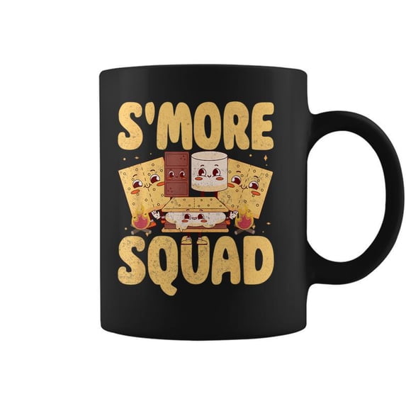 Smore Squad Groovy Smore Chocolate Marshmallow Camping Team Coffee Mugs ...