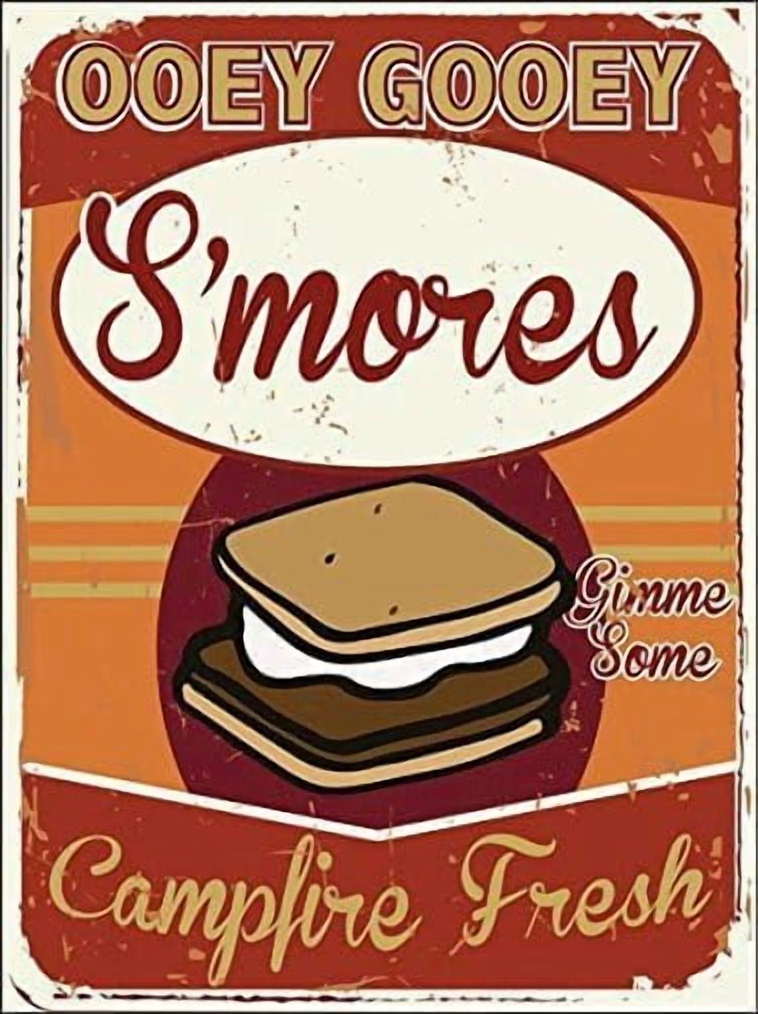 Smores Bar Decor S Mores Metal Sign Ooey Gooey Autumn Thanksgiving ...