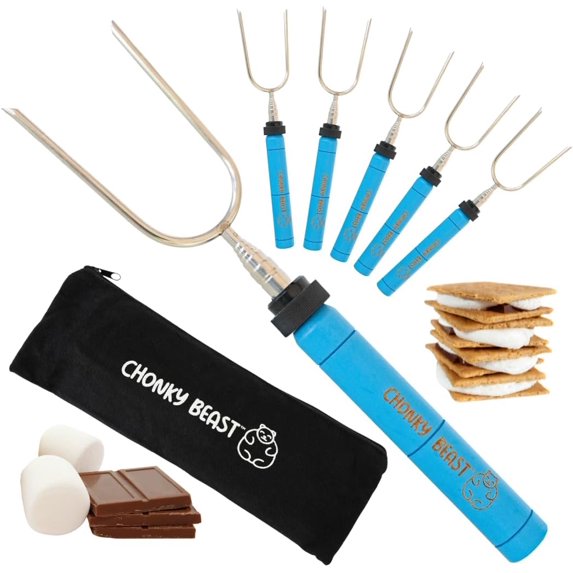 Smores Sticks for fire pit -Set of 6- Extra Strong Extendable ...
