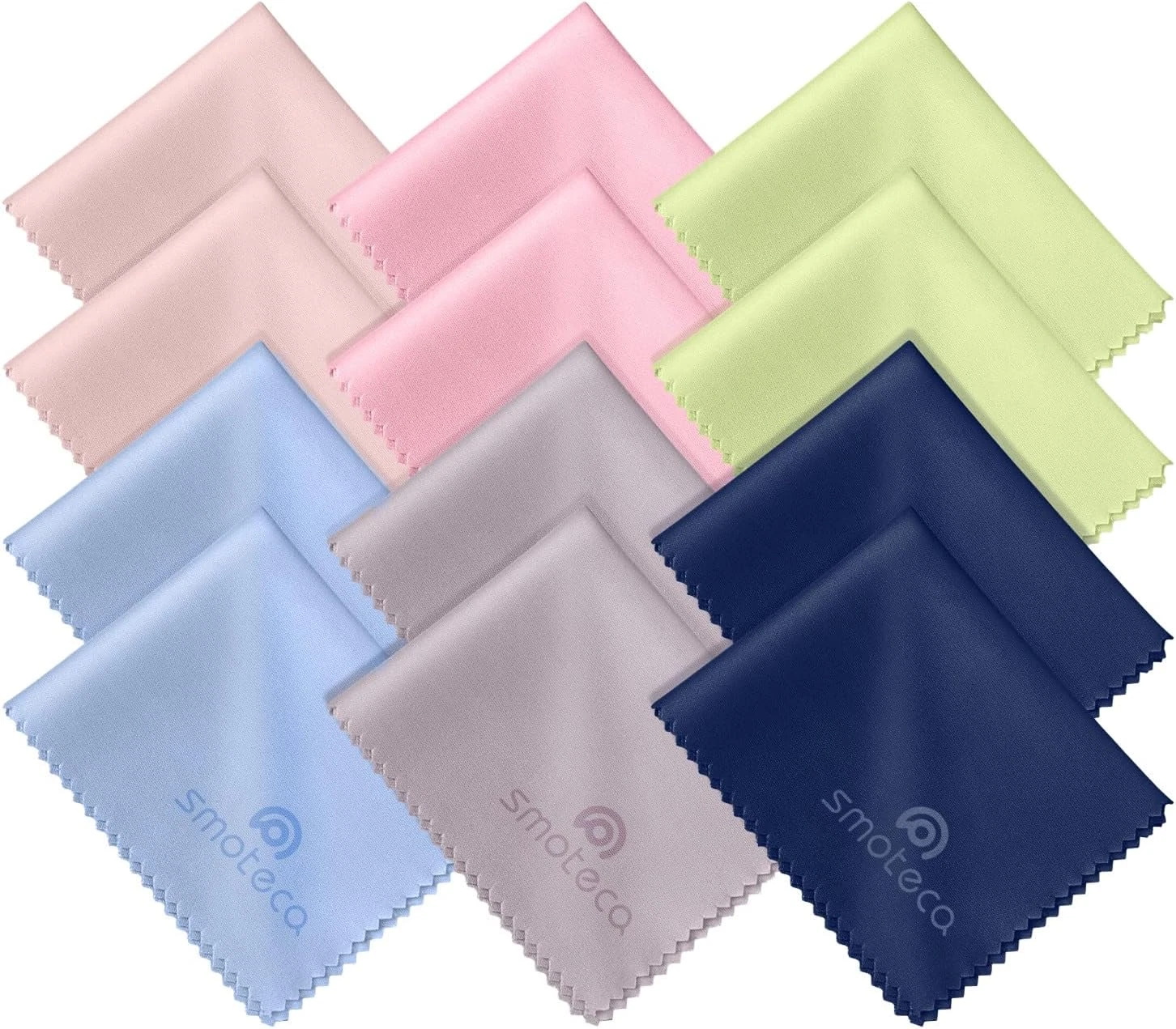 Smotecq 12 Pack Assorted Colors Microfiber Cleaning Cloths - Safe And ...