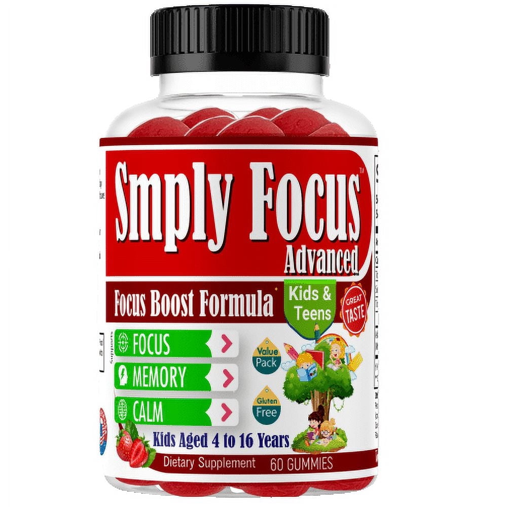 Smply Focus Brain Boost Supplement for Kids with Ashwagandha Extract ...