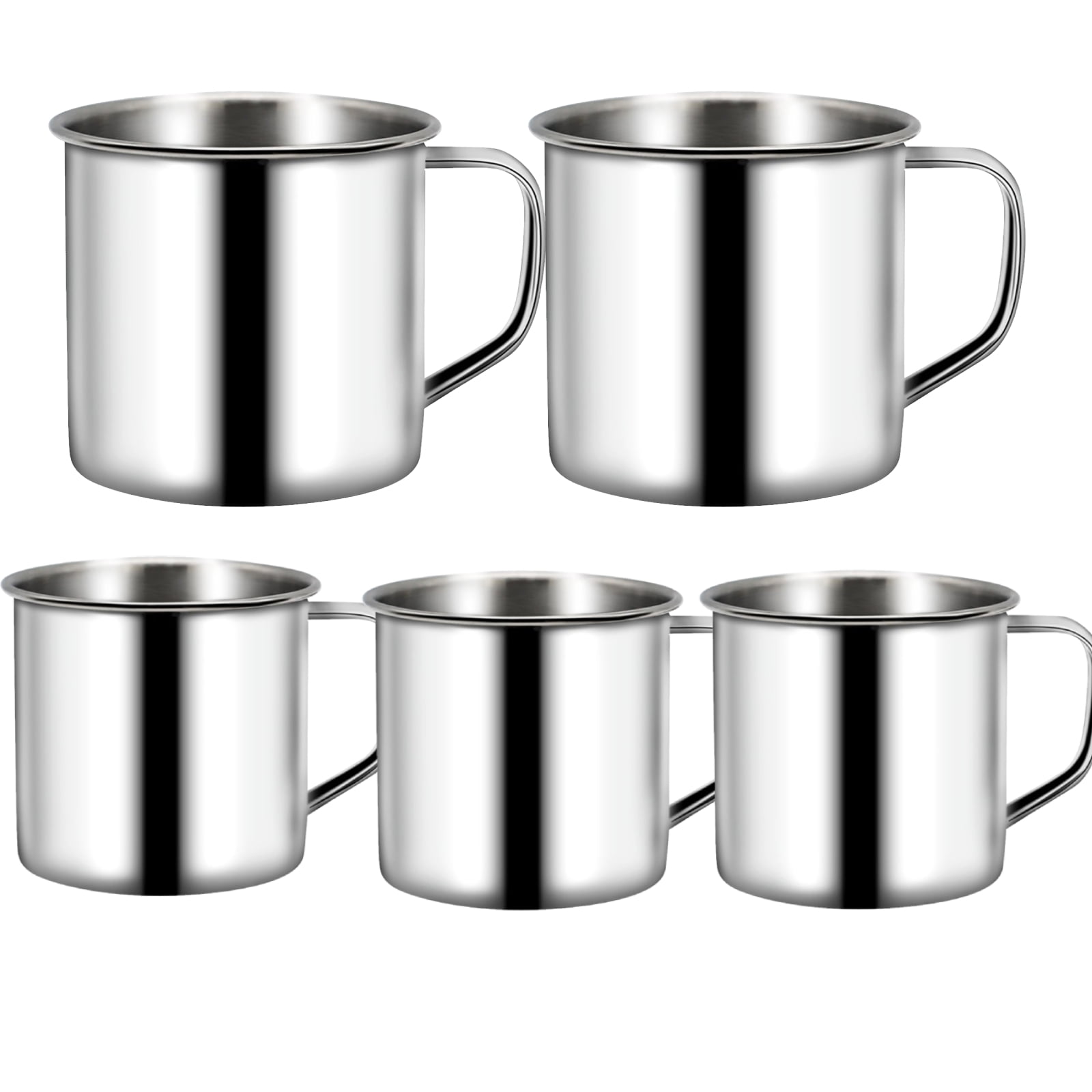 Smrinog 5Pcs 200mL Stainless Steel Coffee Mugs, Shatterproof, Carabiner ...