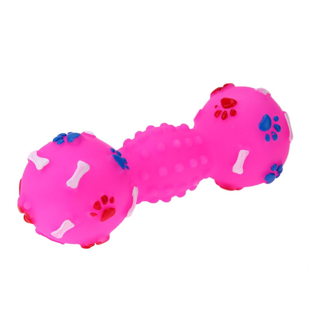 Smrinog Dog Toys Dotted Dumbbell Shaped Dog Squeeze Squeaky Pet Chew ...